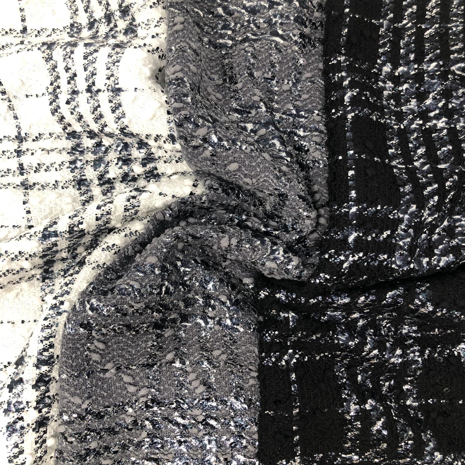 Plaid Metallic Chenille Boucle Sweaterknit - Etsy