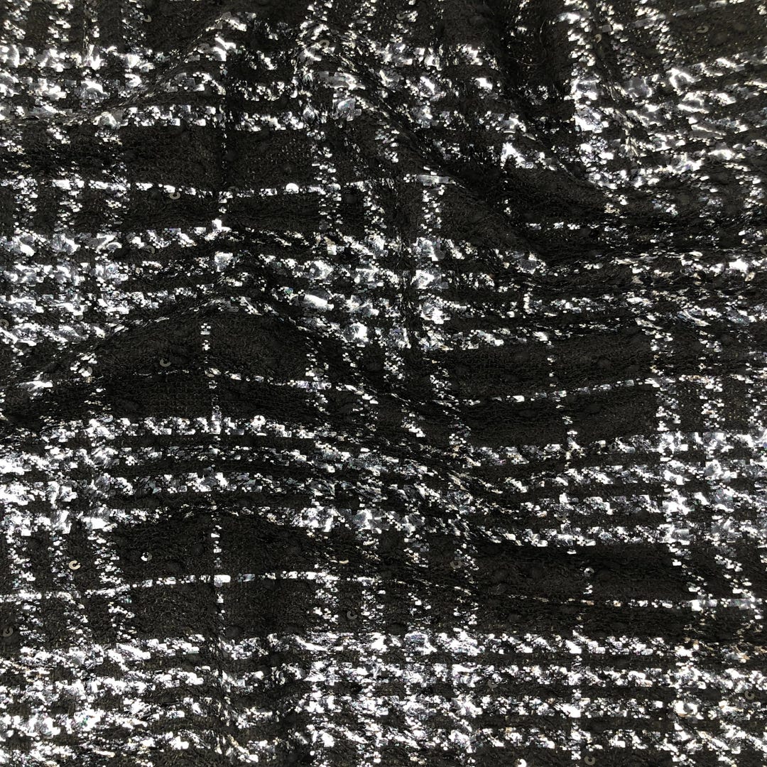 Plaid Metallic Chenille Boucle Sweaterknit - Etsy
