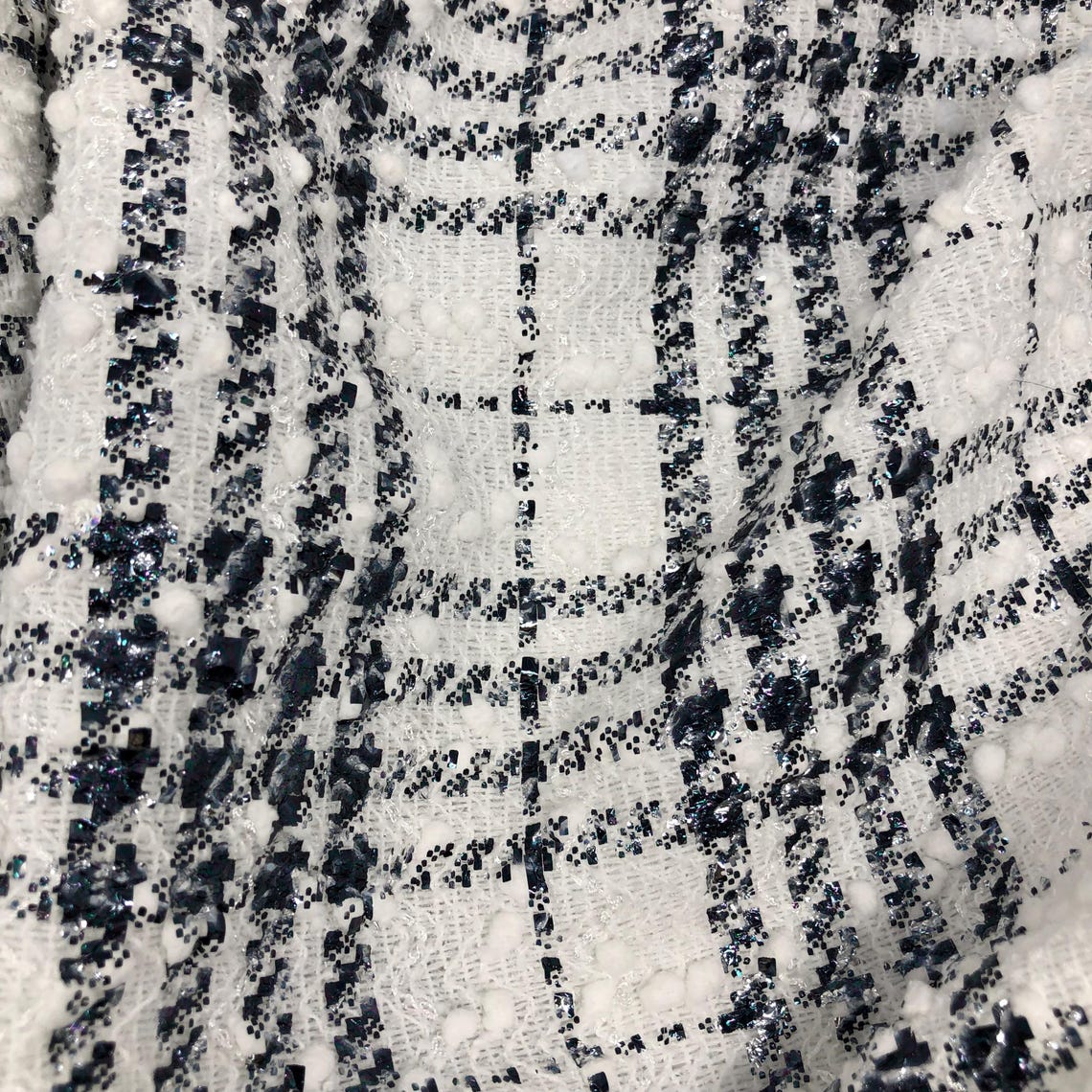 Plaid Metallic Chenille Boucle Sweaterknit - Etsy