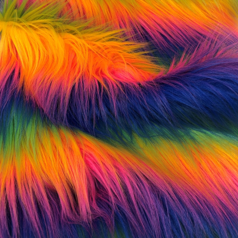 Rainbow Faux Fur - Etsy