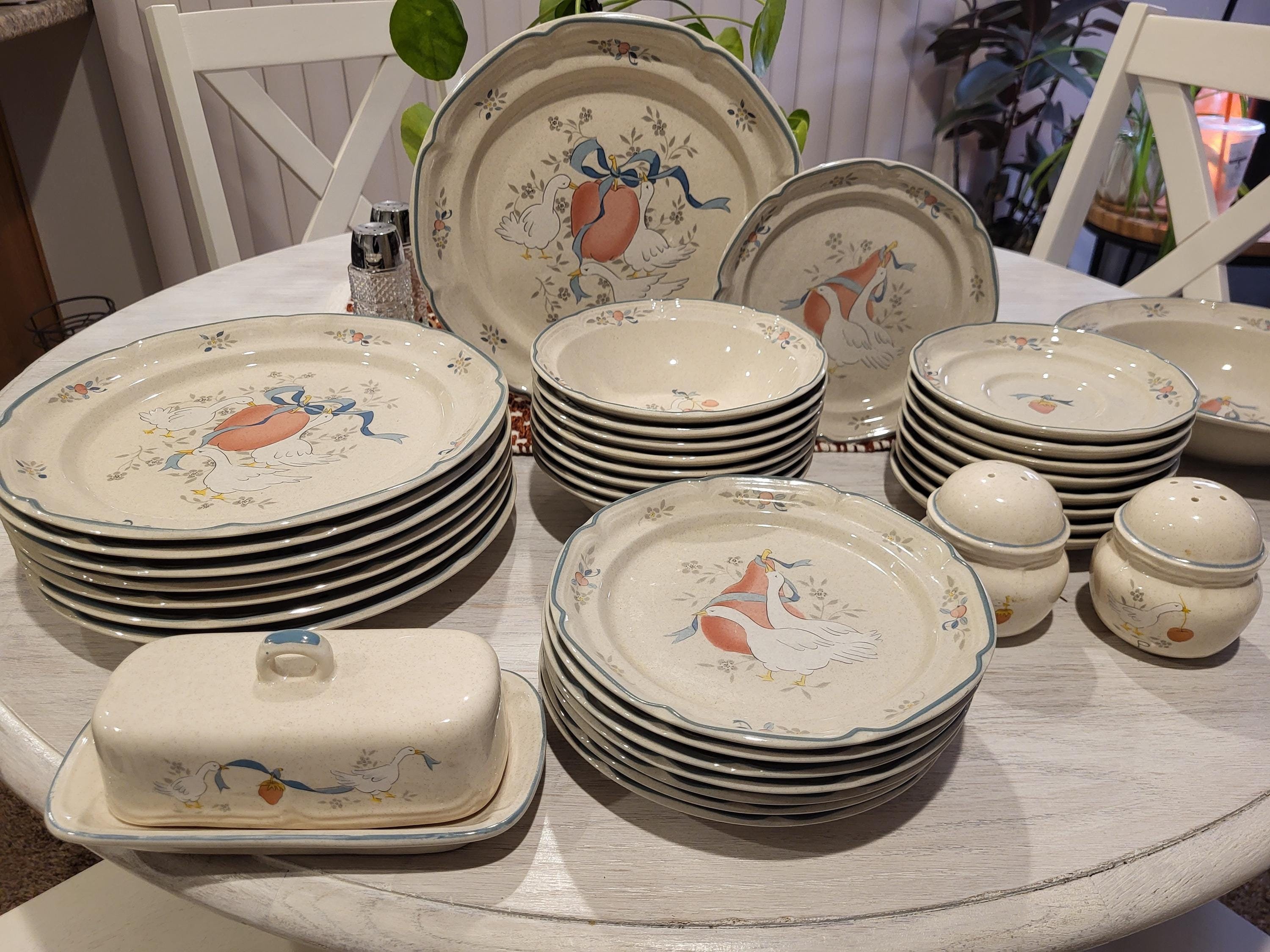 Vintage 1990's Marmalade Fruit Ribbon Goose, Intl China, Dish Set ...