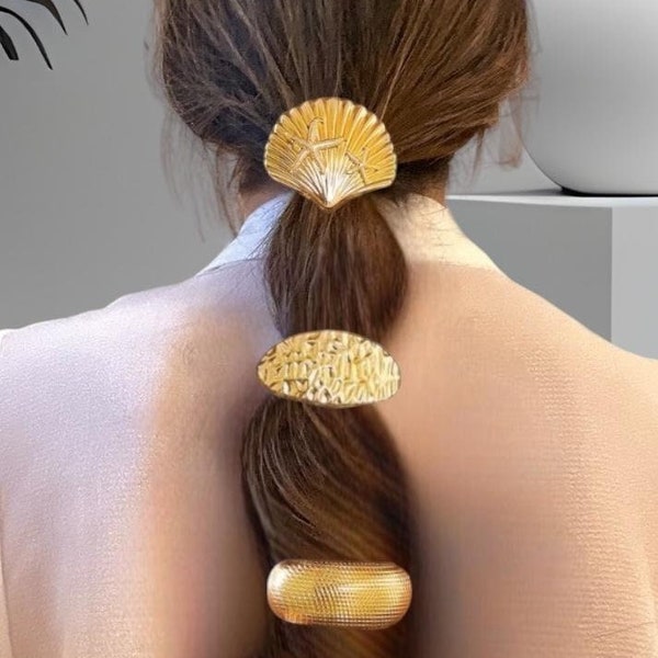 Trendy Popular Heart Metal Wire Hair Wrap, Phone Cord Hair Ties, Women ...