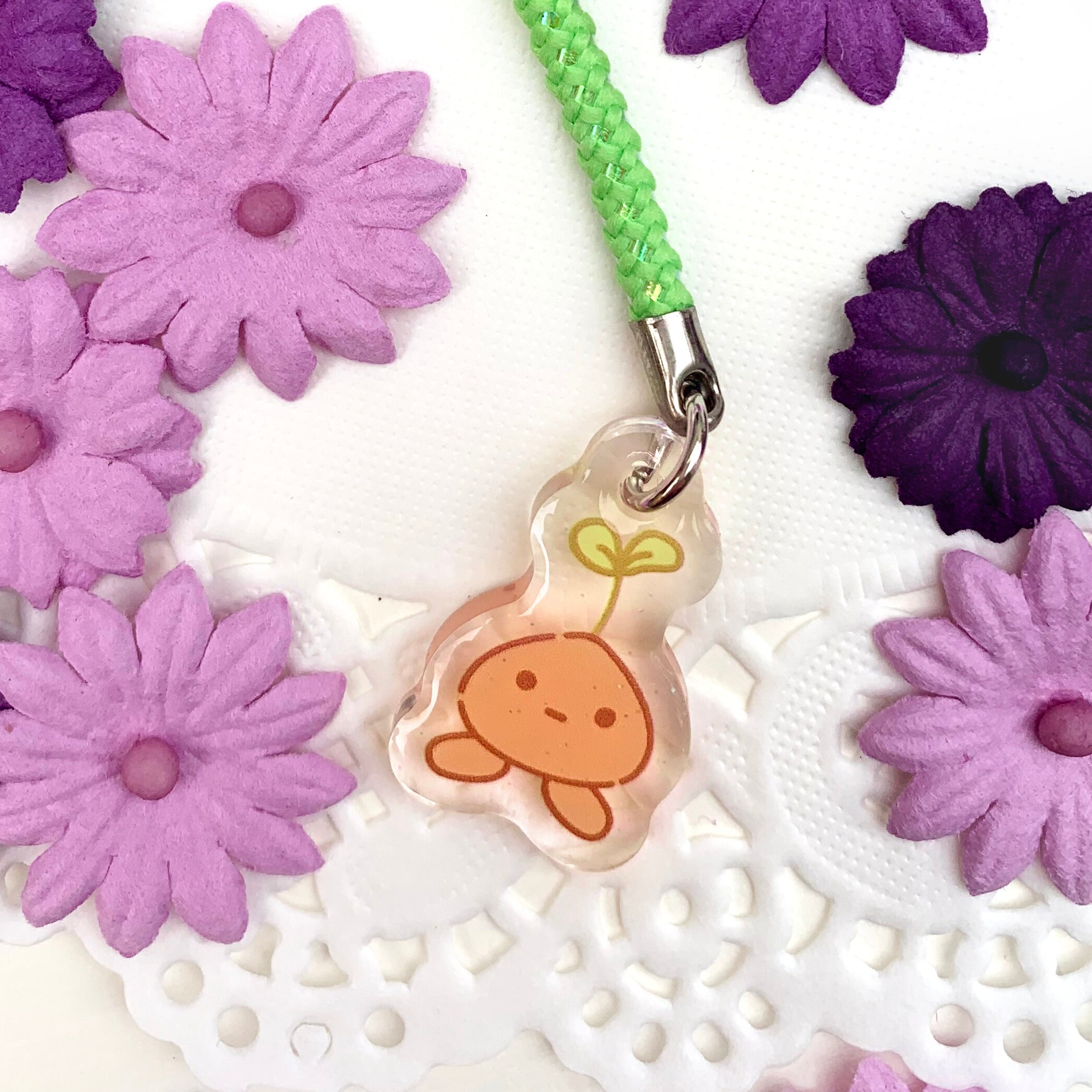 Omori Sprout Mole Bunny Cute Glitter Phone Charm Acrylic Keychain - Etsy