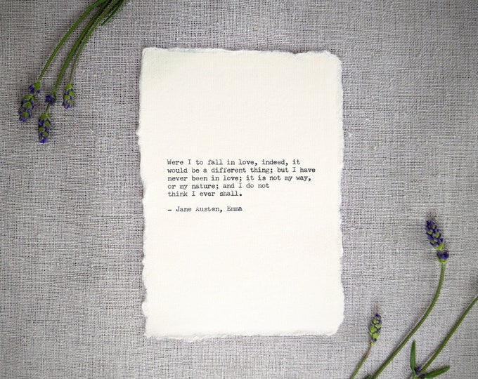 Custom Typewriter Print A6 Cotton Paper, Vertical, Typed Custom Poem ...