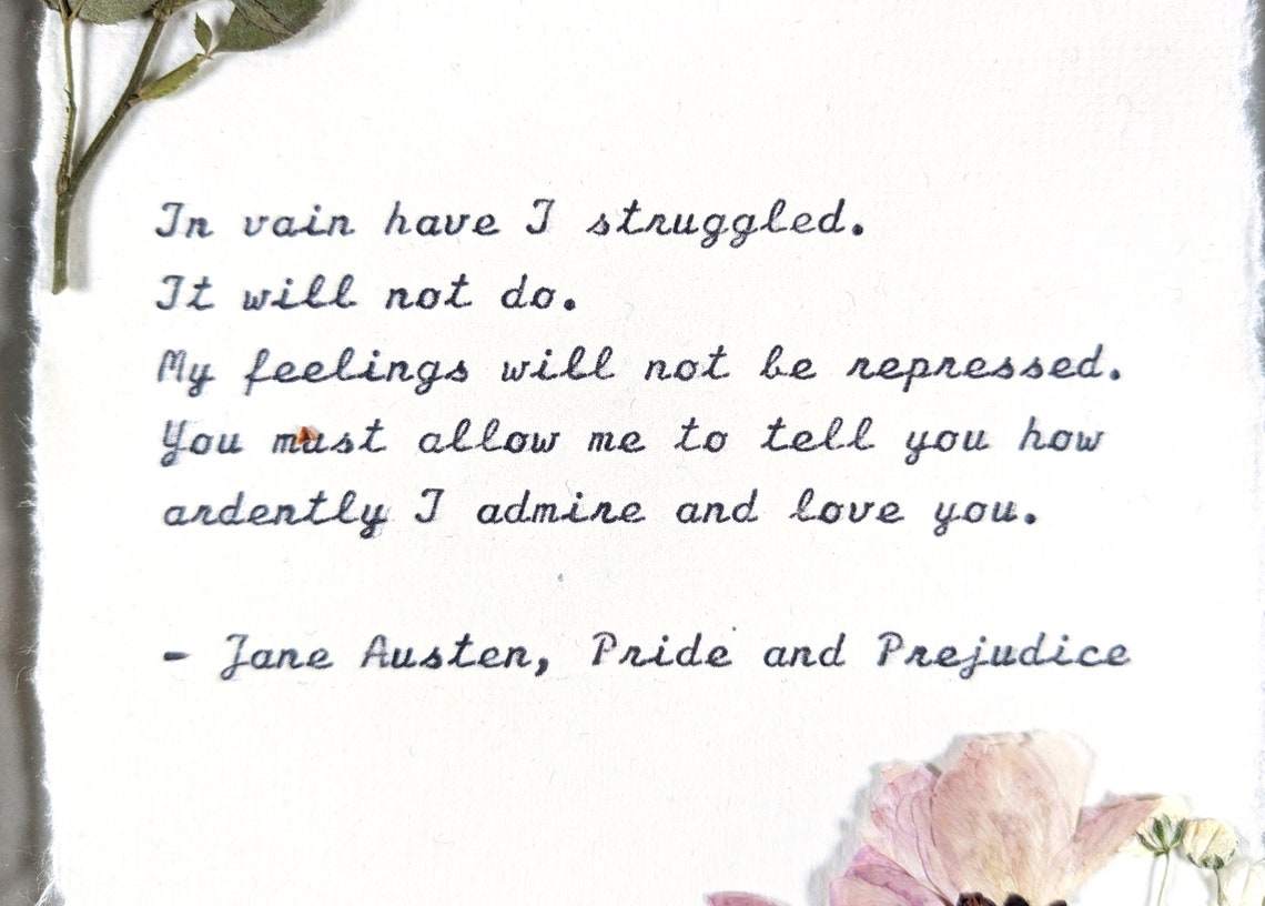 Custom Poem Print on Cotton Paper, Typewriter Print, Framed Quote Print ...