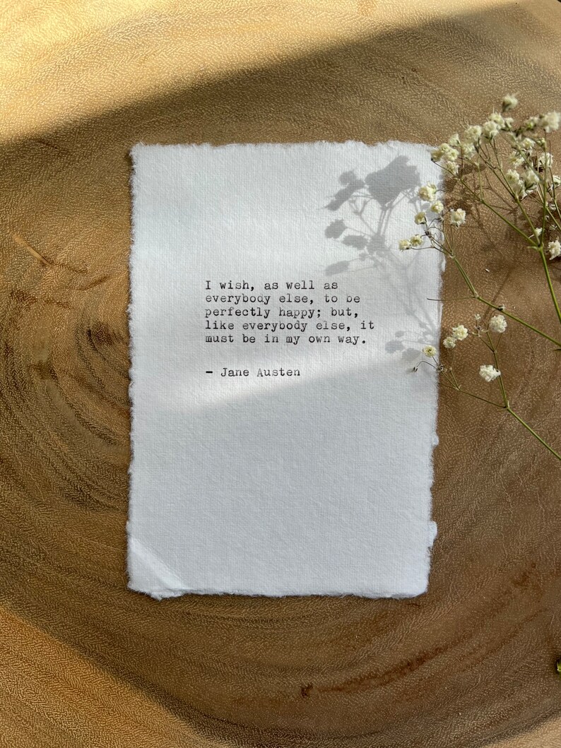 Custom Typewriter Print on Cotton Paper Personalized Hand Typed Quote ...