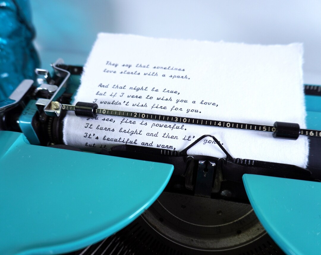 Cursive Script Typewriter Print Hand Typed on Cotton Paper, Quote Print ...