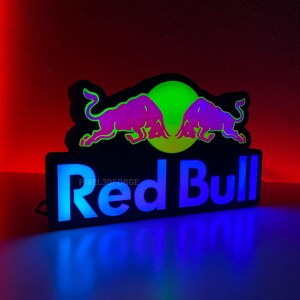 Red Bull LED Lamp, F1 Red Bull Racing Light Box - Etsy