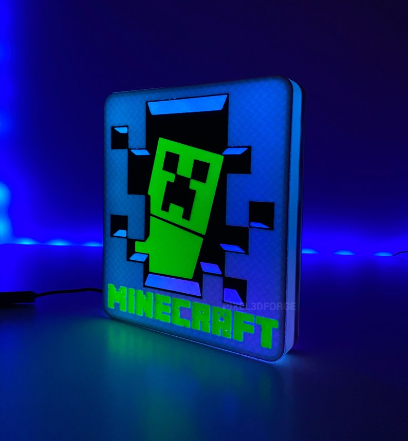 Minecraft RGB LED Lamp, Creeper Light Box - Etsy
