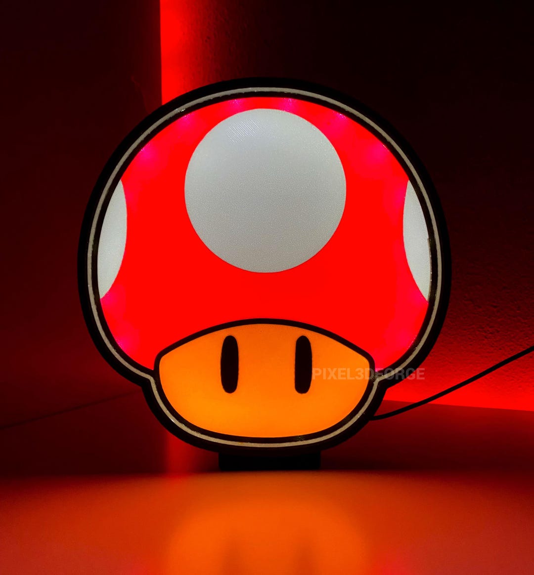 Super Mario Toad LED Lamp, Nintendo Toad Light Box - Etsy