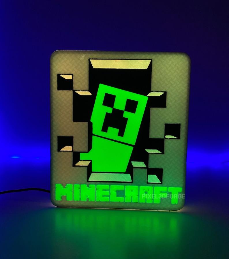 Minecraft RGB LED Lamp, Creeper Light Box - Etsy
