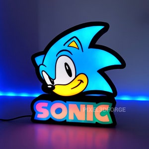Sonic RGB LED Lamp, Sonic the Hedghog Light Box - Etsy UK