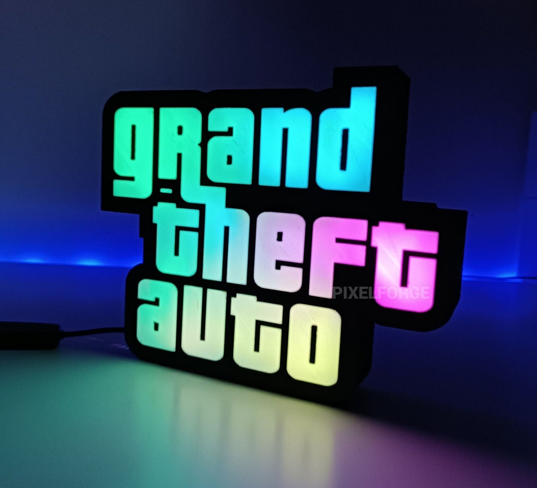 Buy GTA RGB LED Lamp, Grand Theft Auto Light Box Online in India - Etsy