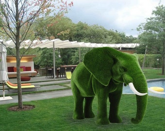 Outdoor Panther Topiary Green Figures Covered in Artificial Grass Great for Home, Gardens or ...