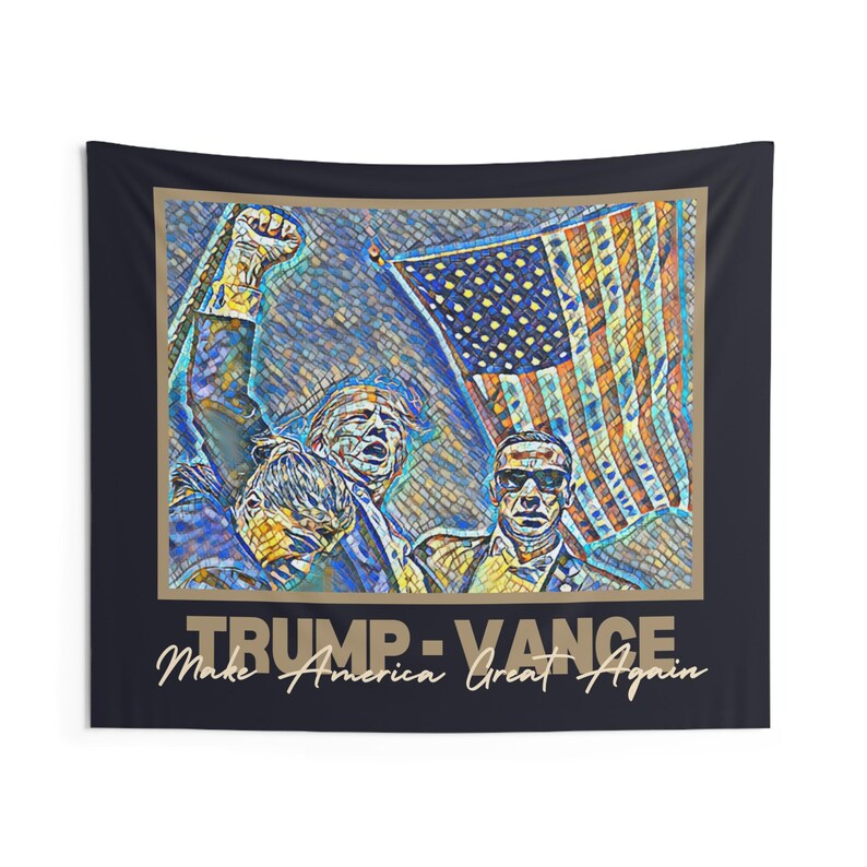 Trump 2024 Fight Indoor Wall Tapestry, Make America Great Again Take ...
