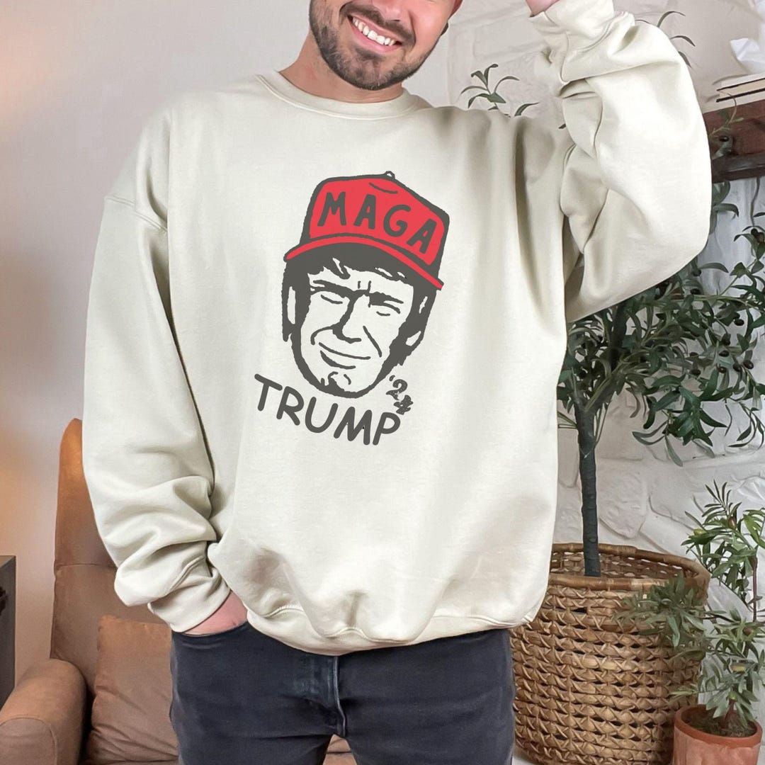 Funny Trump Cartoon Sweatshirt: MAGA Hat, Trump Supporter Gift - Etsy