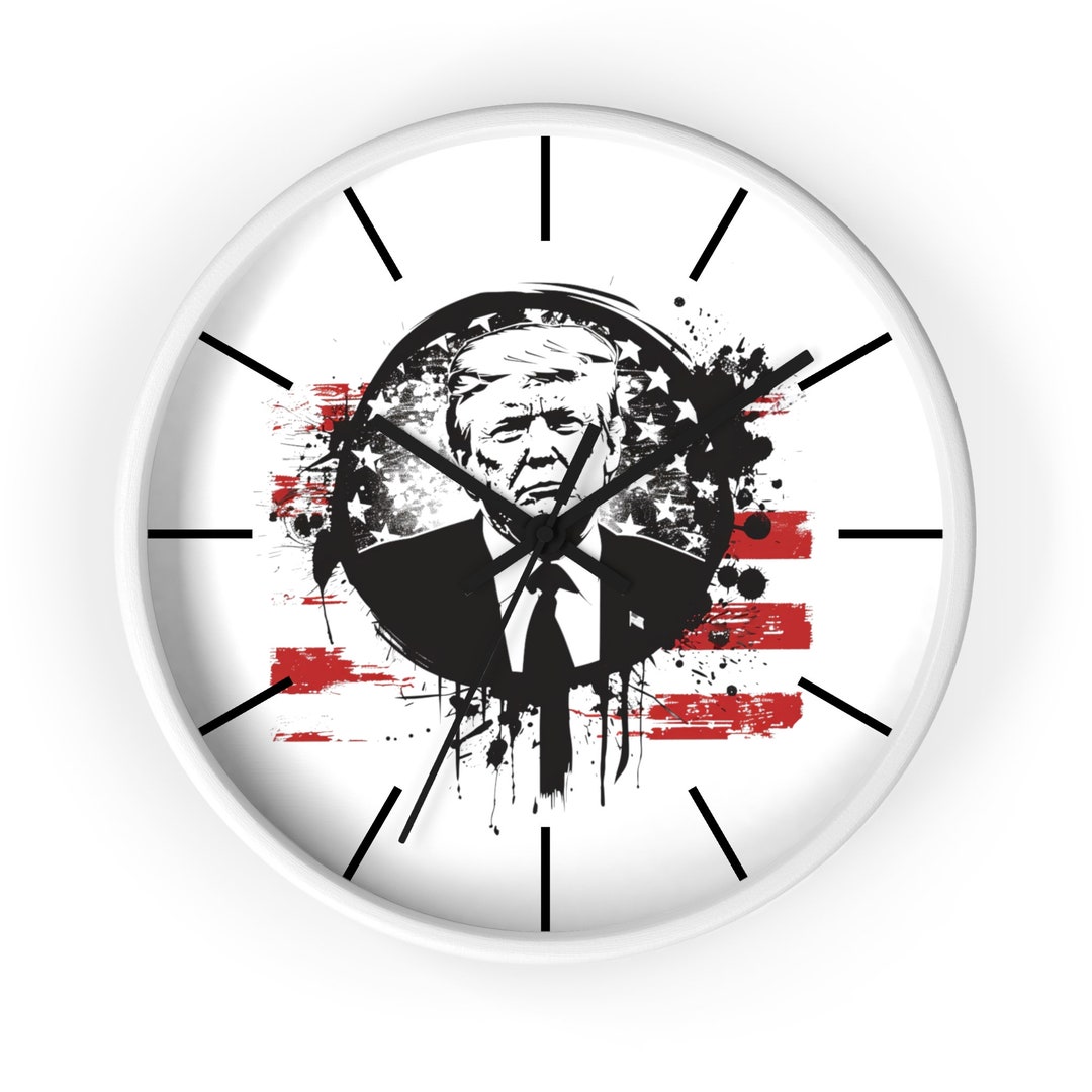 Trump Wall Clock, American Flag Wall Clock, Presidential Clock, Trump ...