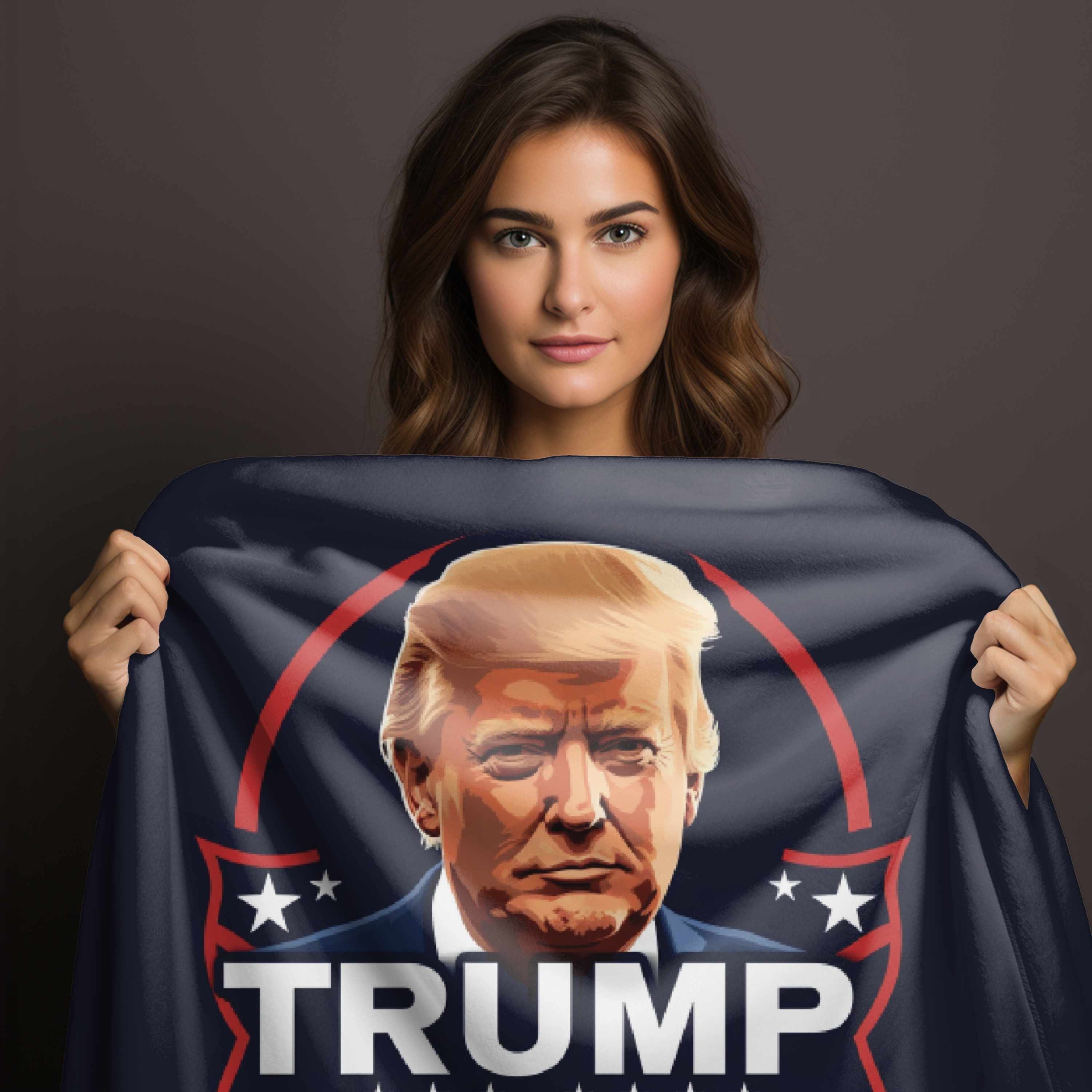 Donald Trump Patriotic Plush Velveteen Blanket, American Flag Inspired ...