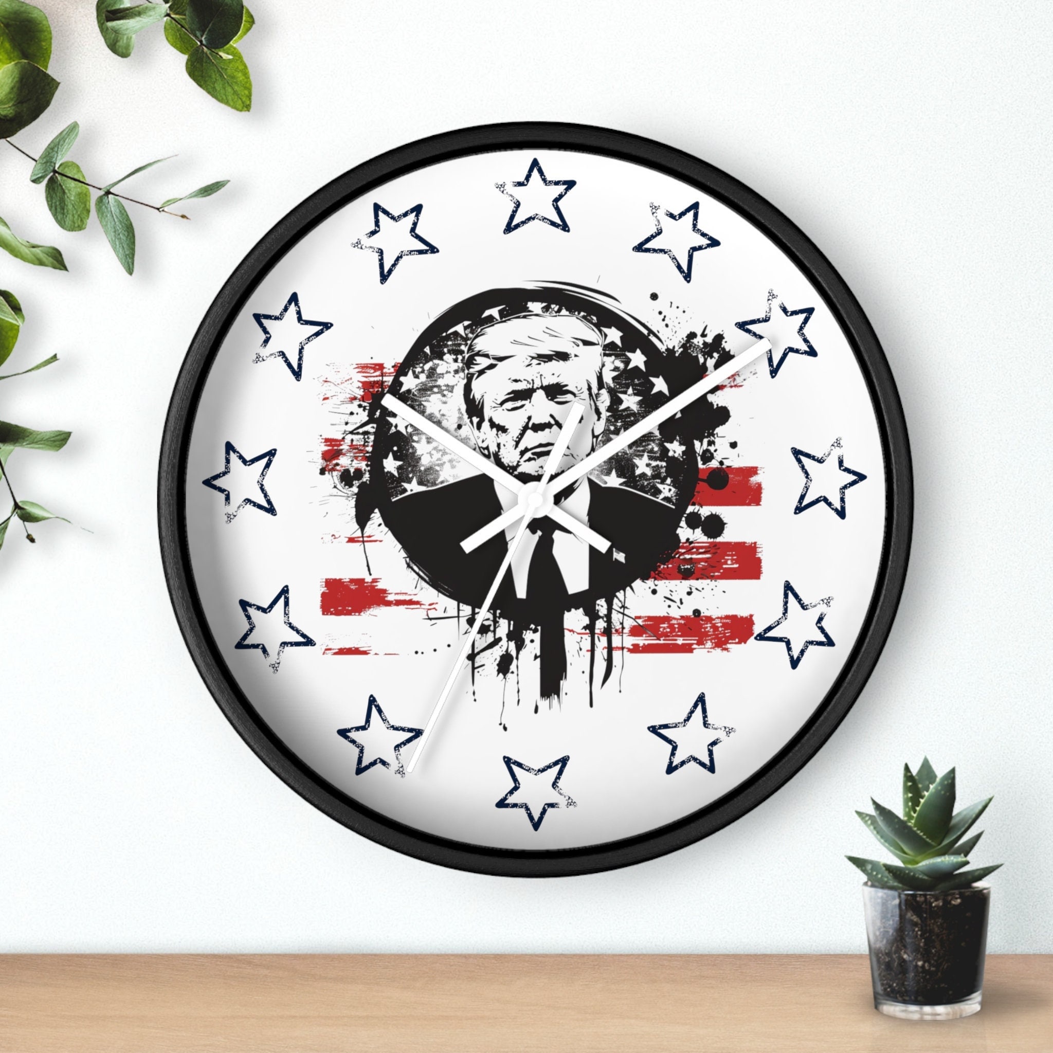 Trump Wall Clock, American Flag Wall Clock, Presidential Clock, Trump ...
