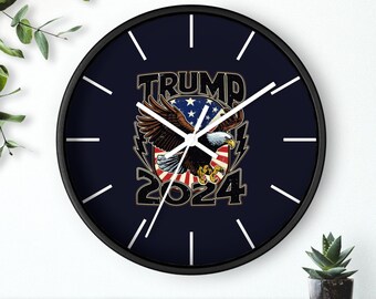Trump Wall Clock, American Flag Wall Clock, Presidential Clock, Trump ...
