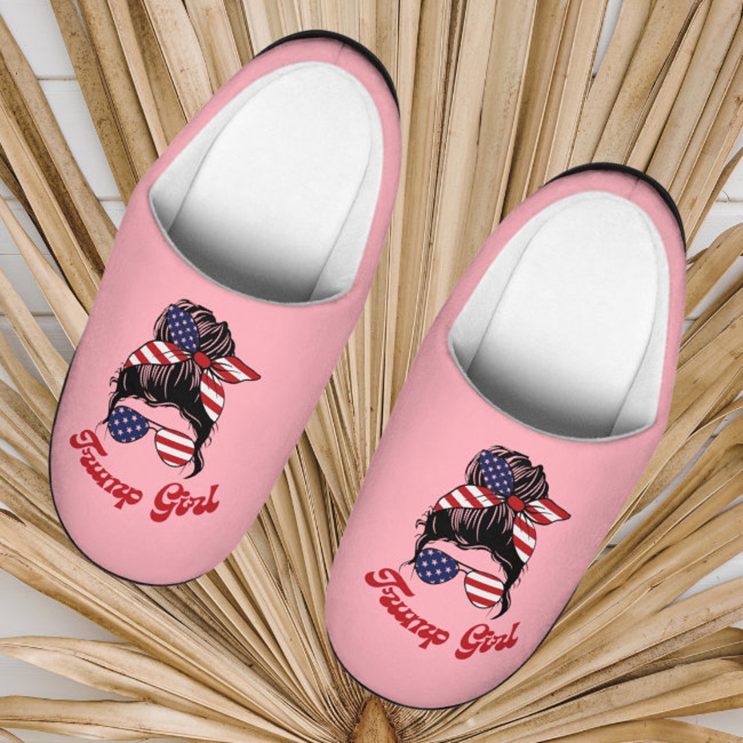 Trump Girl Women's Indoor Slippers - Pro-trump Comfy House Shoes ...