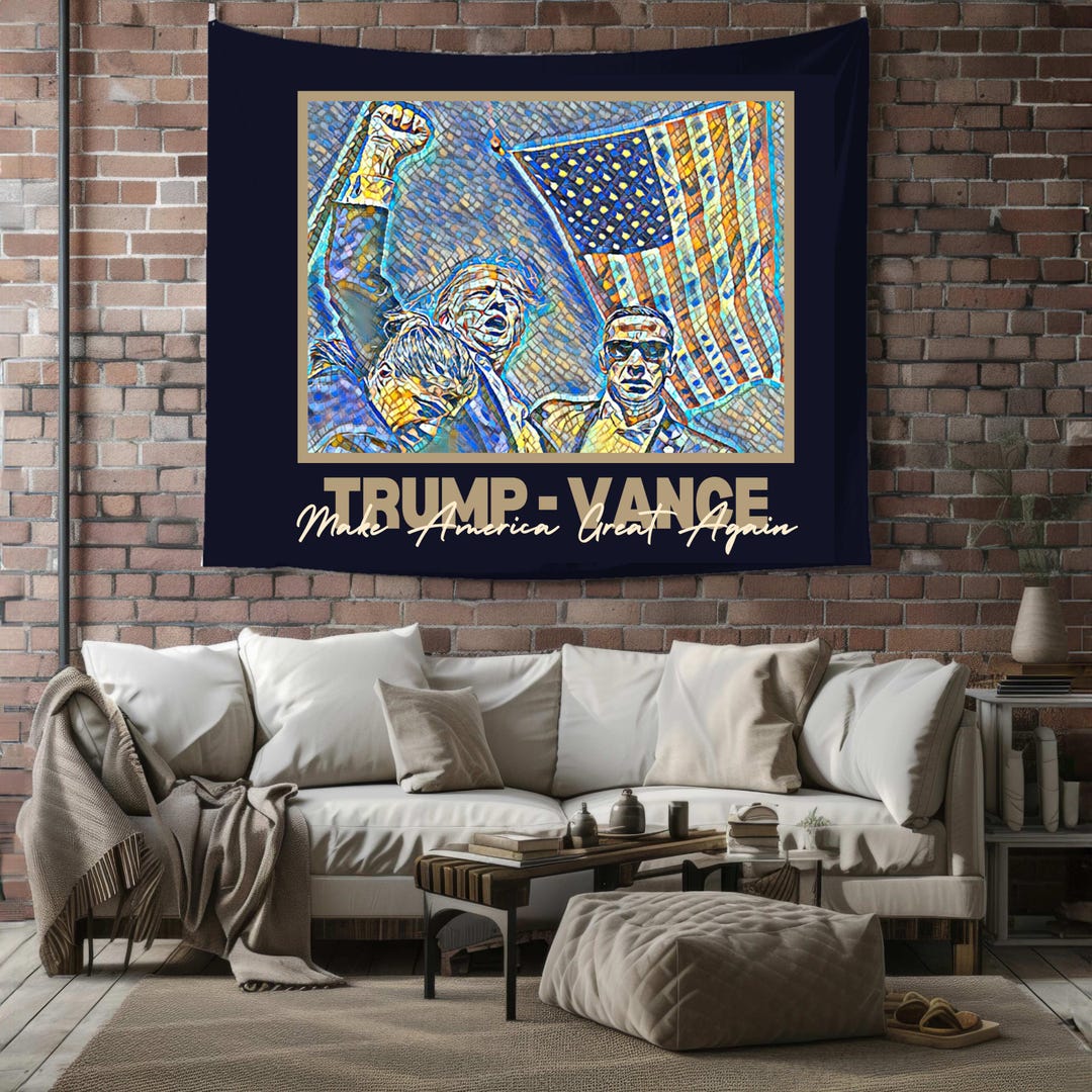 Trump 2024 Fight Indoor Wall Tapestry, Make America Great Again Take ...