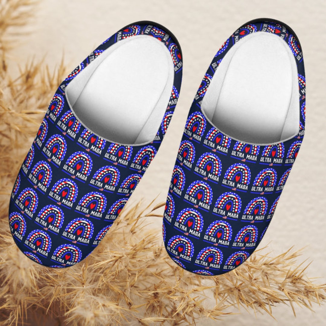 Ultra Maga Men's/women's Indoor Slippers Pro-trump Comfy House Shoes - Etsy