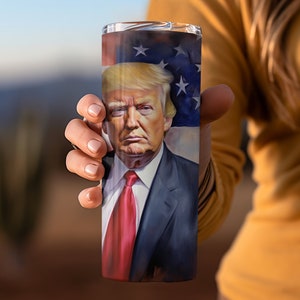 Patriotic Trump Supporter Tumbler, American Flag Themed Insulated ...