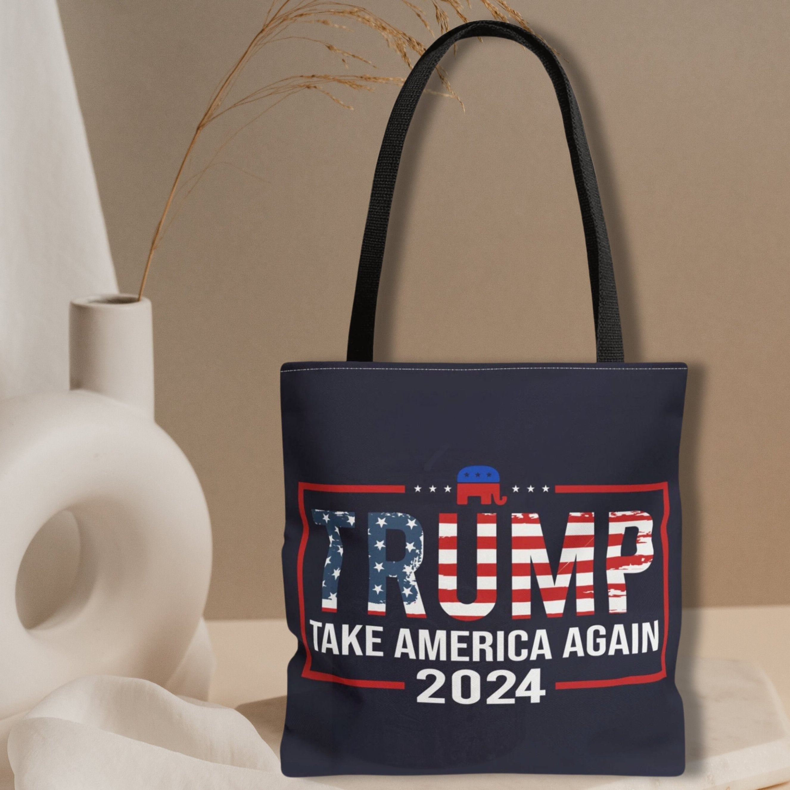 Trump 2024 Campaign Tote Bag 'take America Again' Navy Canvas Shopper ...