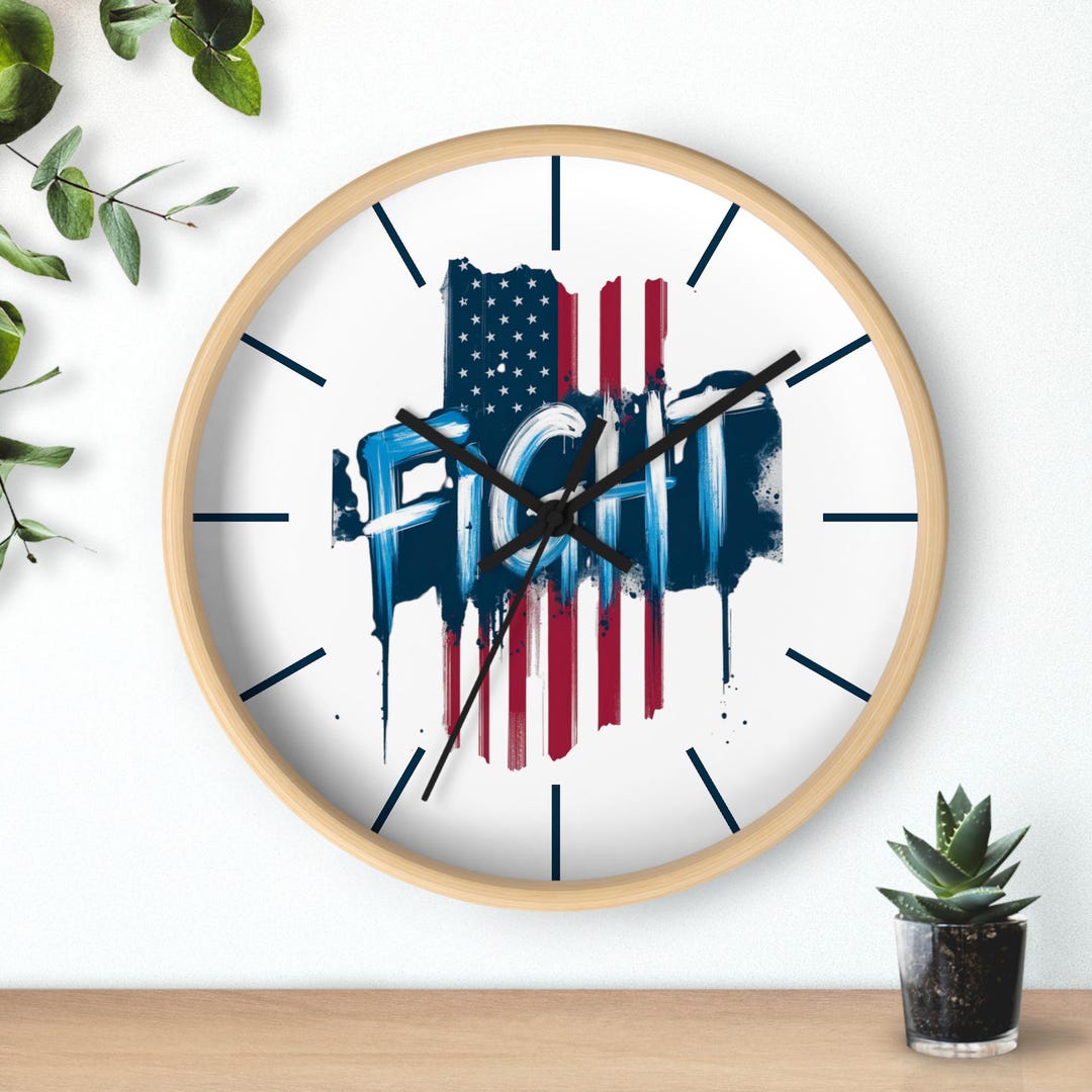 Trump Fight Wooden Wall Clock: Patriotic USA Decor - Etsy