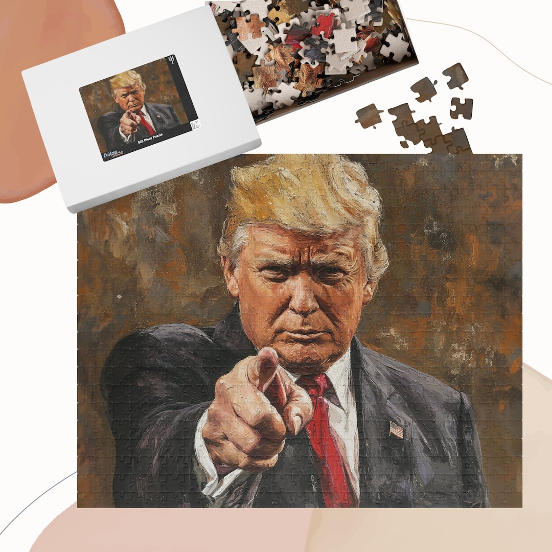Donald Trump Portrait Jigsaw Puzzle, Patriotic Gift, Republican ...