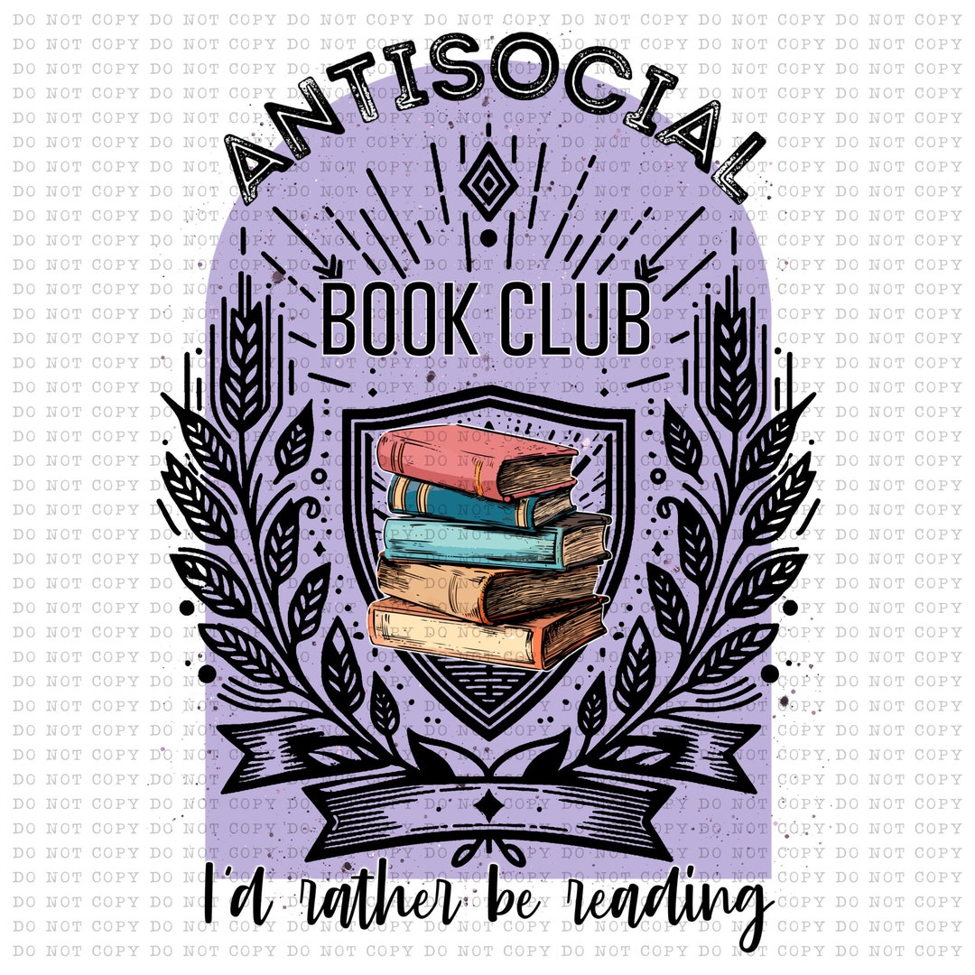 Antisocial Book Club Png, Books Png, Reading Png, Book Club Png, Design ...