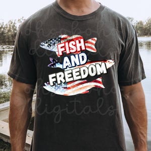Fish and Freedom Png, Outdoors Png, Men Png, Design for Sublimation ...
