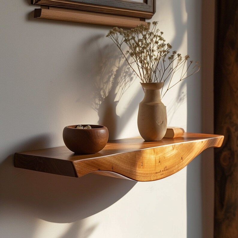 Wooden Rustic Floating Shelves Handcrafted Using Sustainable Solid Wood ...