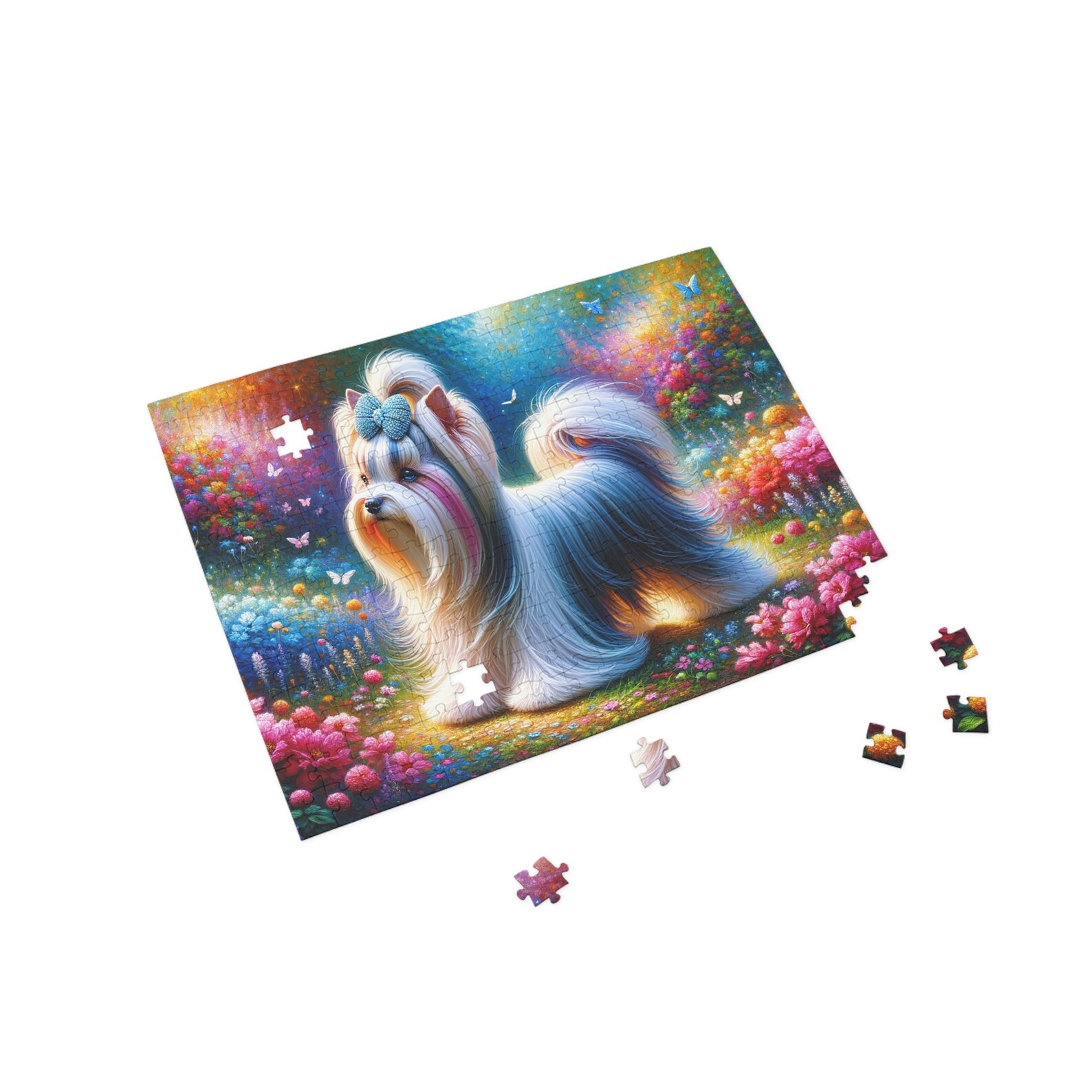 Jigsaw Puzzle. A Biewer Terrier's Floral Fantasy Puzzle ( 252, 500 ...