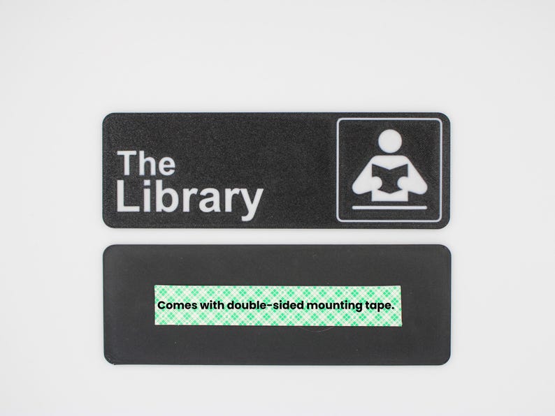 The Library Office Sign – Modern Desk or Wall Decor, Gift for Book ...