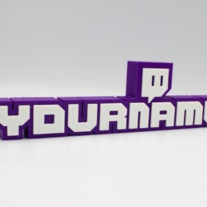 Custom Twitch Streamer Name Plate, 3D Printed, Personalized Gift for ...
