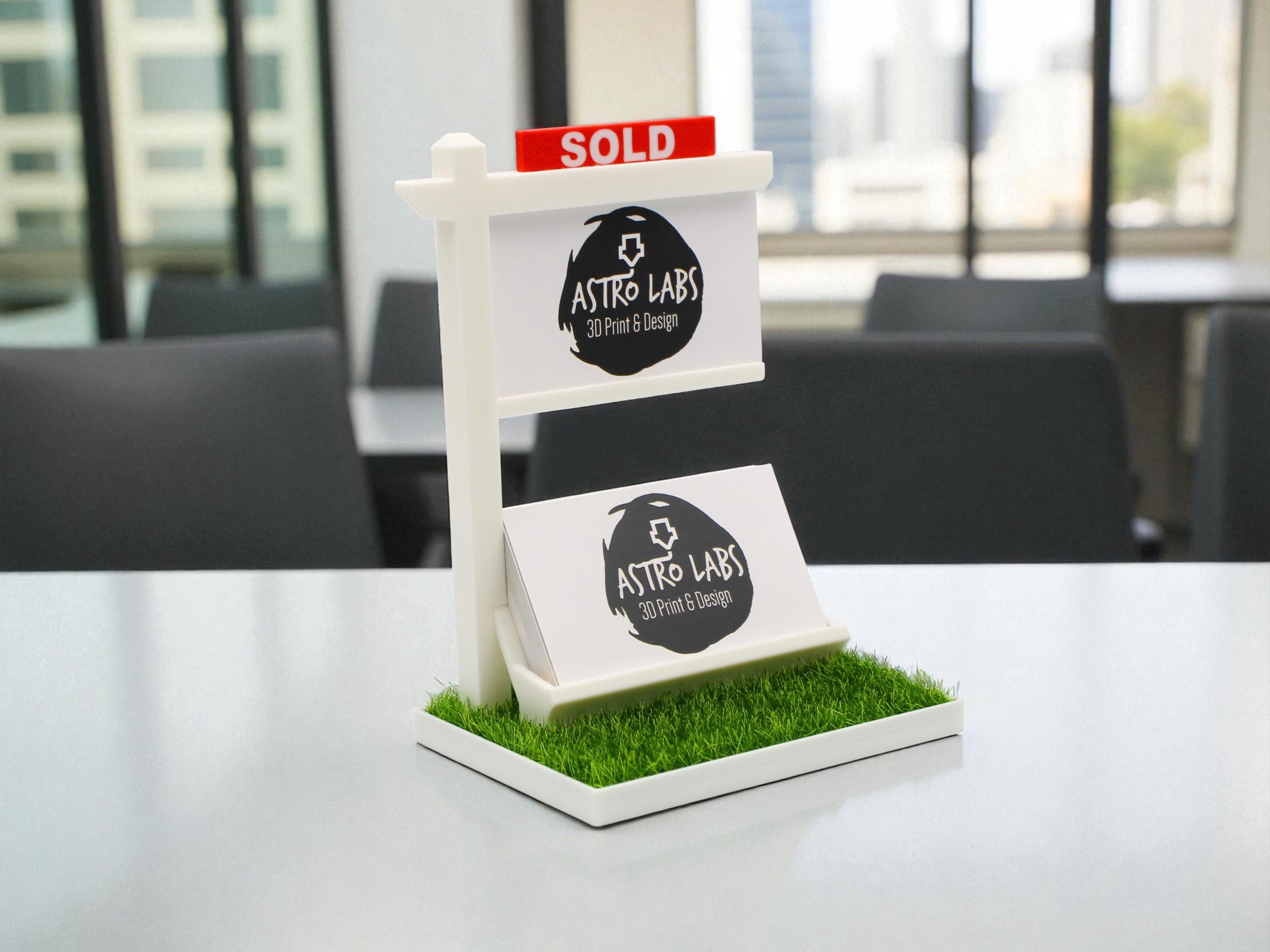 Personalized Real Estate Business Card Holder, Unique Sold Sign Design ...
