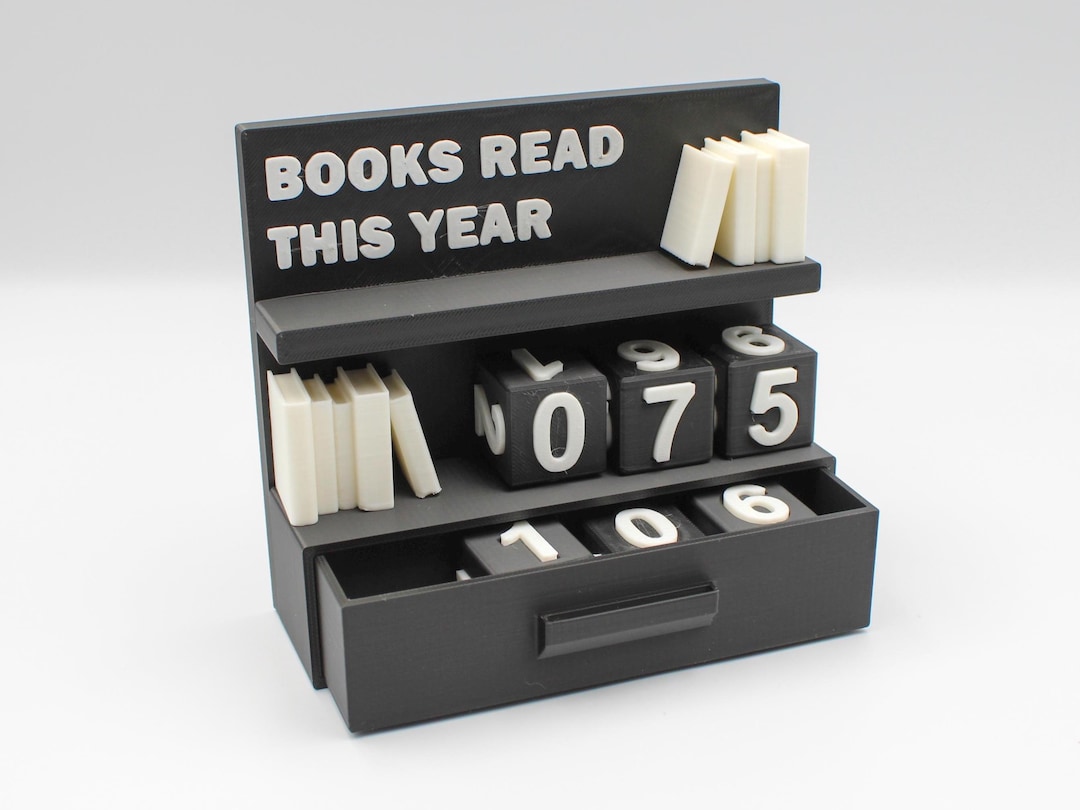 Personalized Books Read This Year Tracker | 3D Printed Book Counter ...