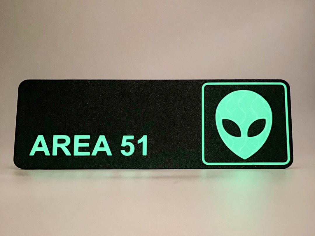 AREA 51 Office Sign – Glow in the Dark Modern Desk or Wall Decor, Gift ...