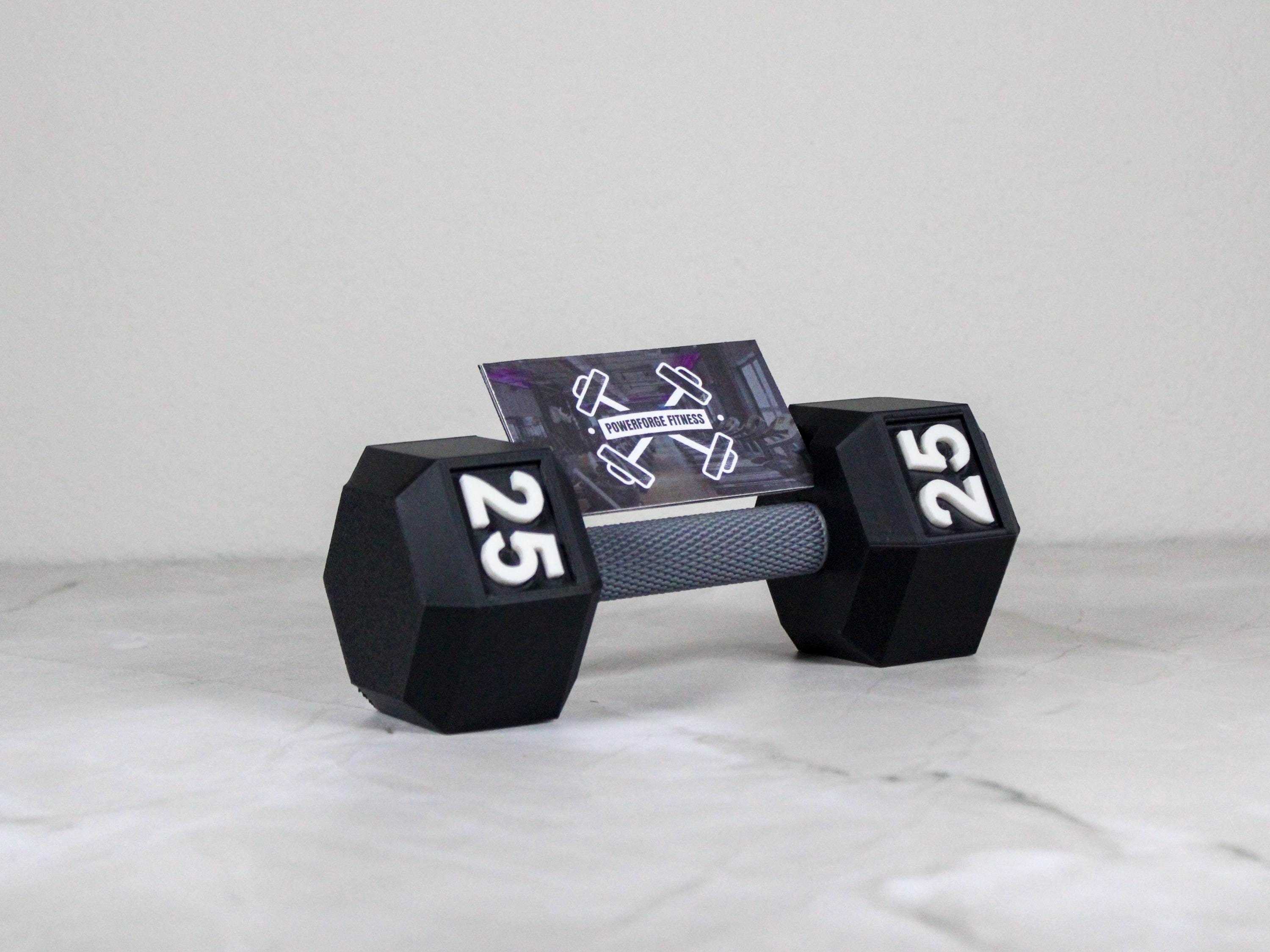 Dumbbell Business Card Holder, Fitness Desktop Decor, 3D Printed, Gift ...