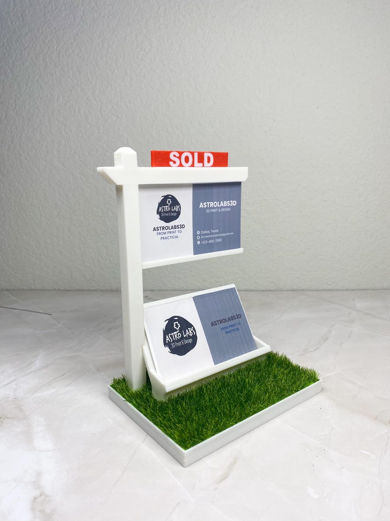 Personalized Real Estate Business Card Holder, Unique Sold Sign Design ...
