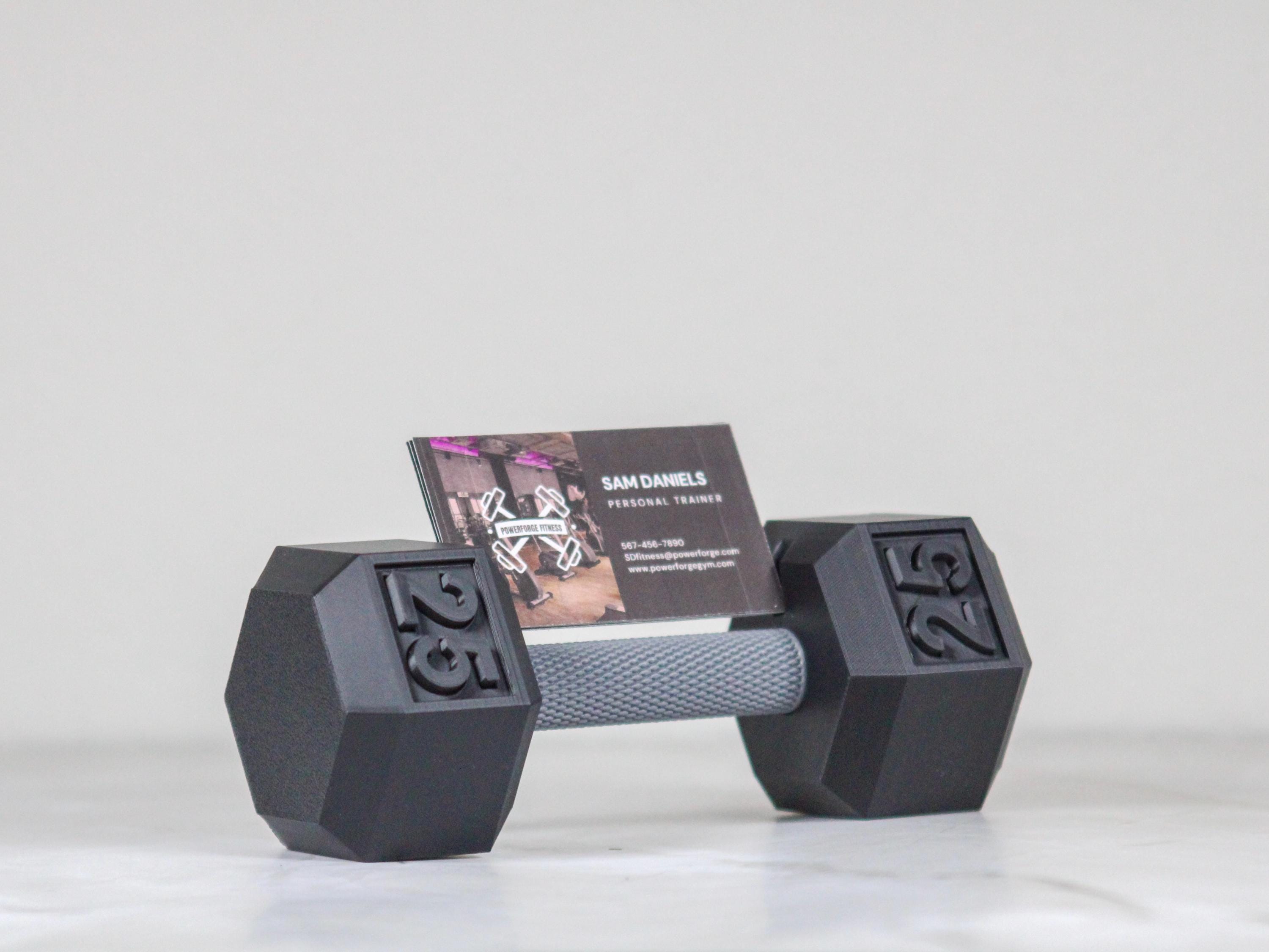 Dumbbell Business Card Holder, Fitness Desktop Decor, 3D Printed Mini ...