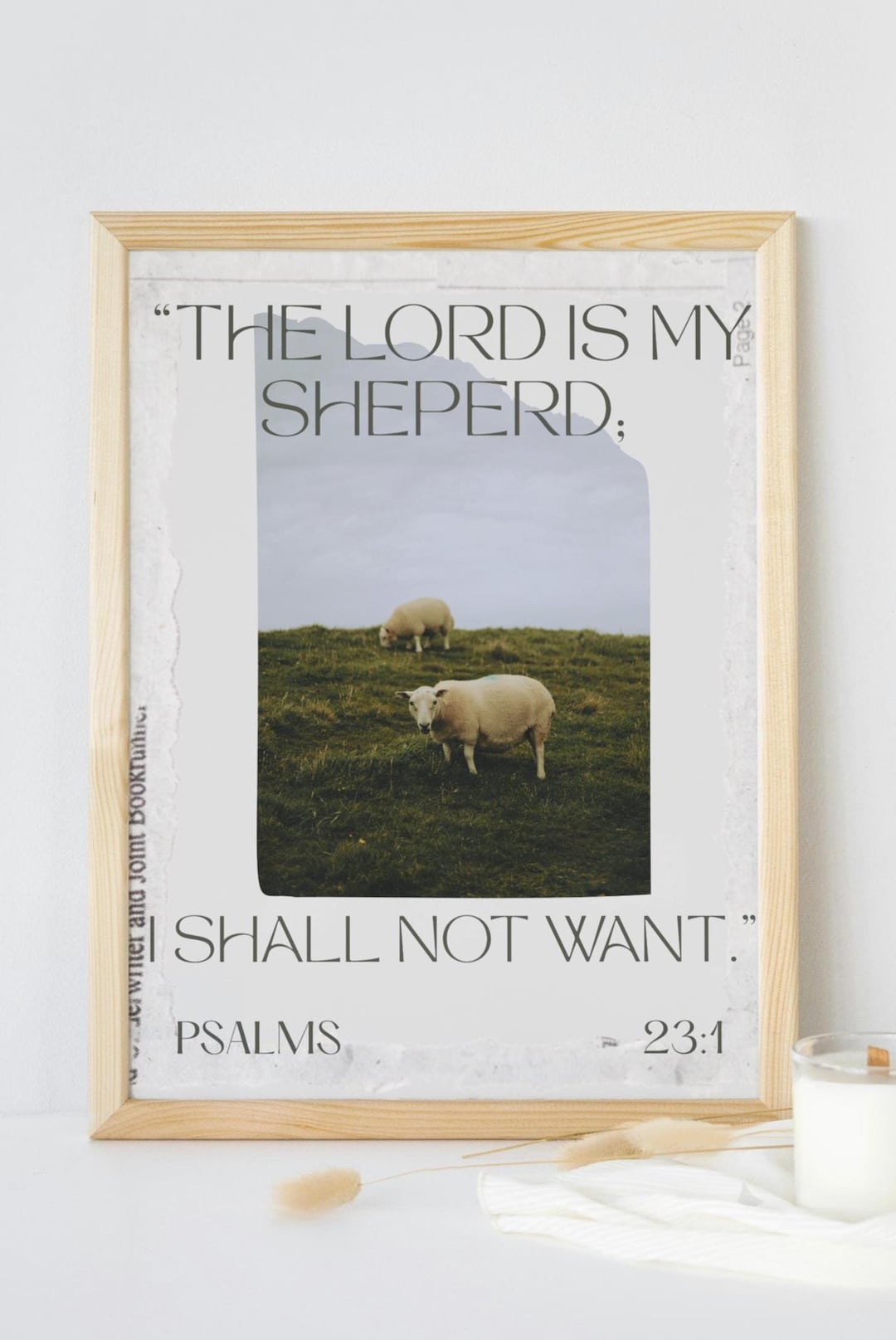 The Lord is My Shepherd Wall Art – Psalm 23 Bible Verse Print ...