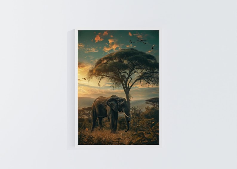 5x7 African Safari Digital Art Collection Majestic Wildlife & Scenic ...