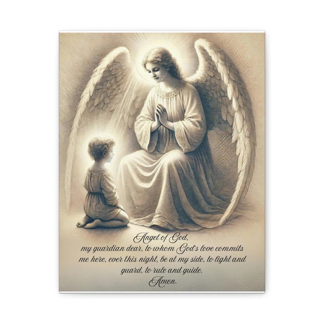 Guardian Angel Prayer Wall Art Catholic Prayer for Nursery Protection ...