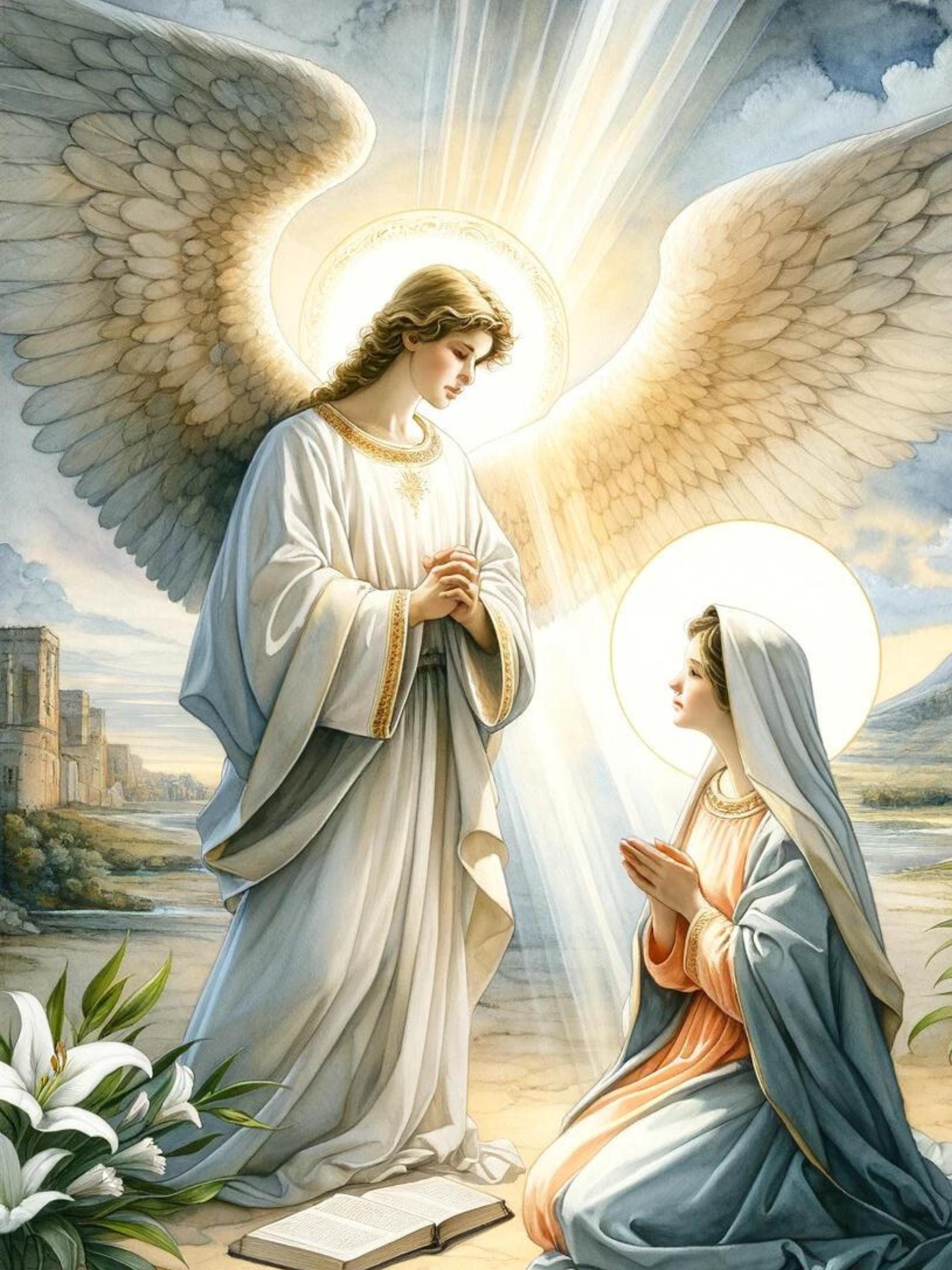 The Annunciation Digital Download Saint Gabriel Instant Download Handmaid of the Lord Wall Art ...