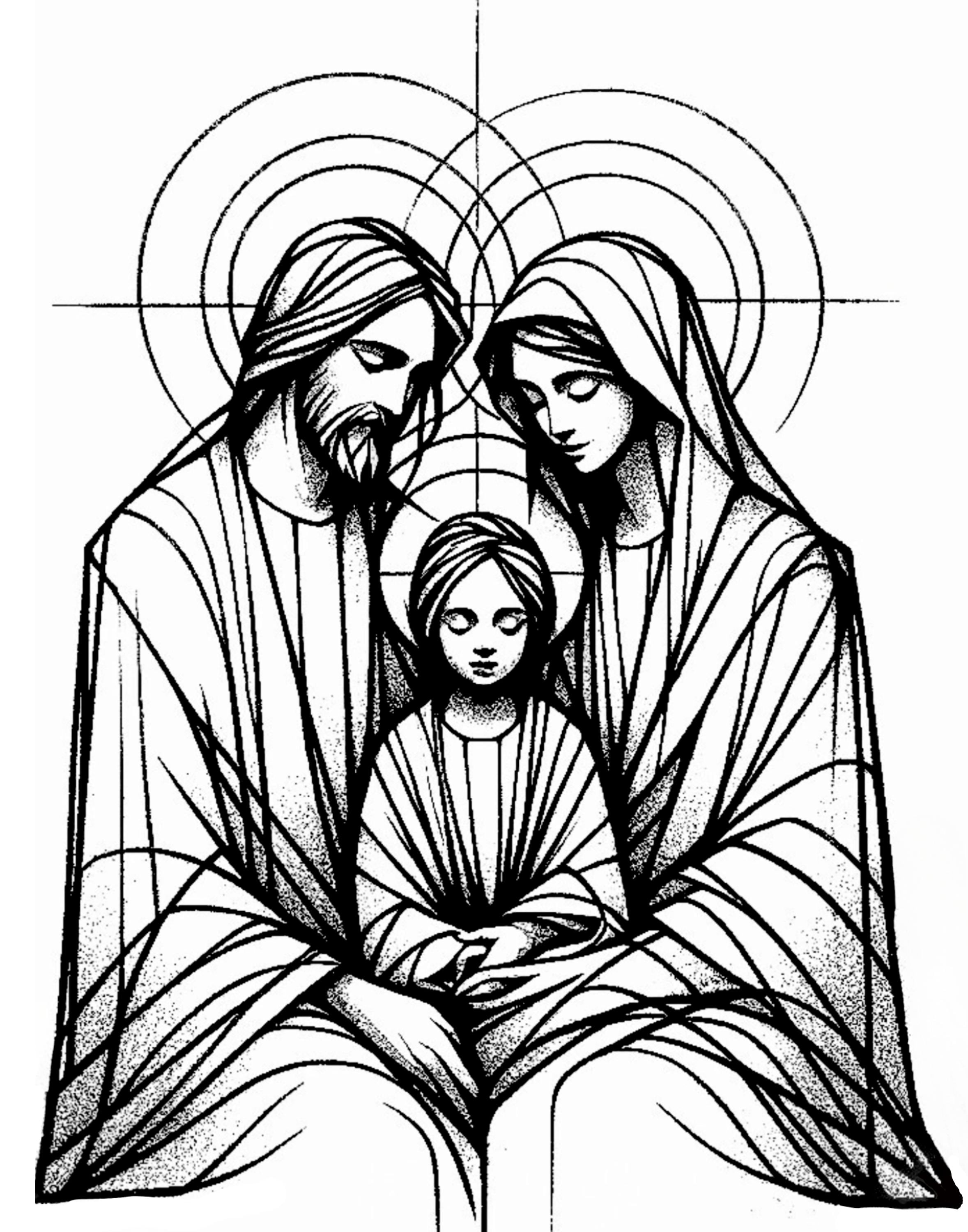 Digital Download Holy Family Instant Download Minimalistic Catholic Art ...