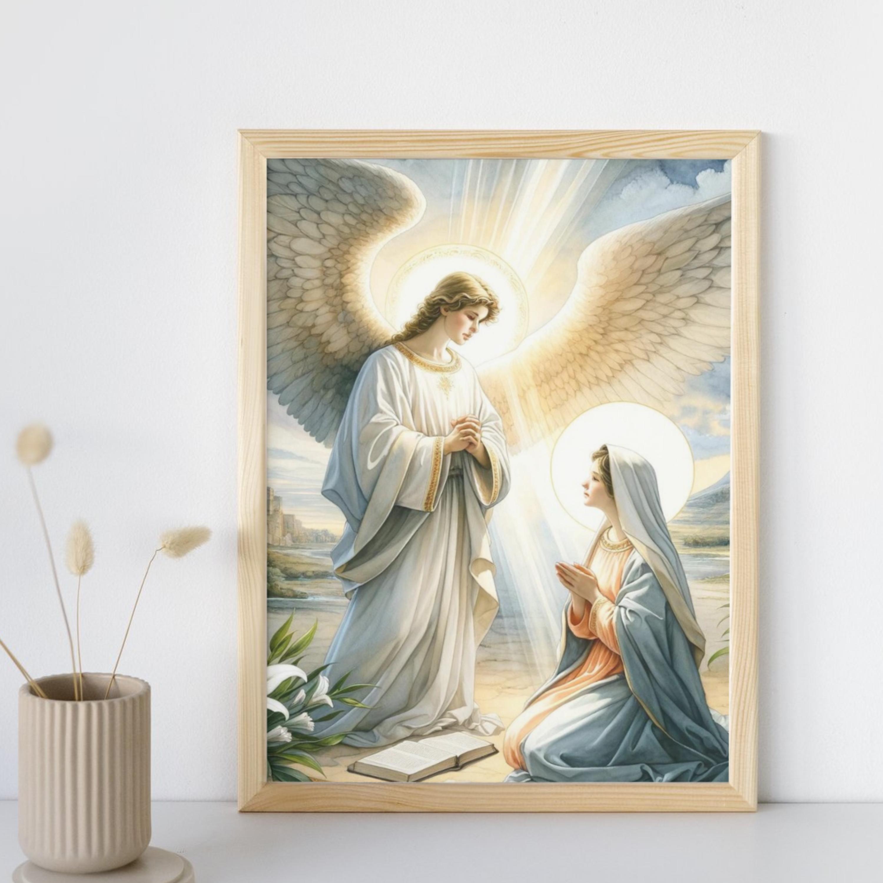 The Annunciation Digital Download Saint Gabriel Instant Download Handmaid of the Lord Wall Art ...