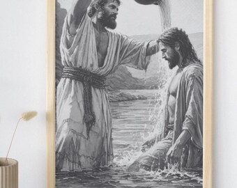 John the Baptist Digital Clipart (black & White Line Art Version ...